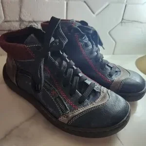 Rieker | Shoes | Rieker Antistress Navy Blue Leather Ankle Boots Red ...